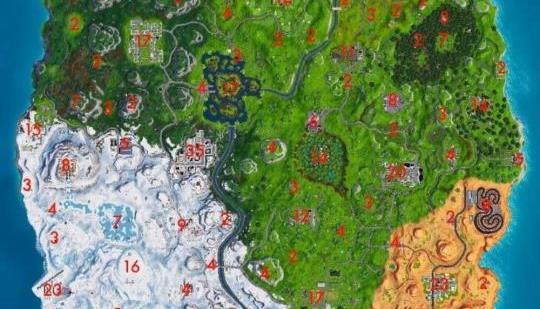 Fortnite: Here’s A Useful World Map Showing Number of Chests In Each ...